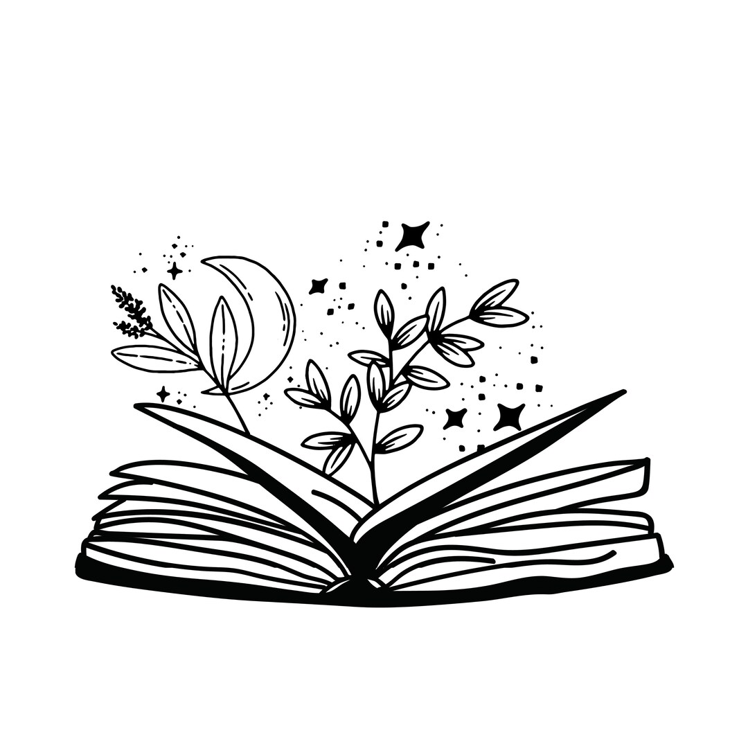 Boho Book | Crescent Moon Book / Floral Book - Etsy