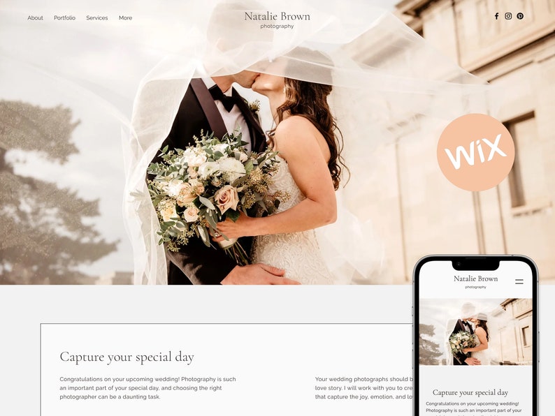 Wedding Photography Website Template natbrown - Etsy