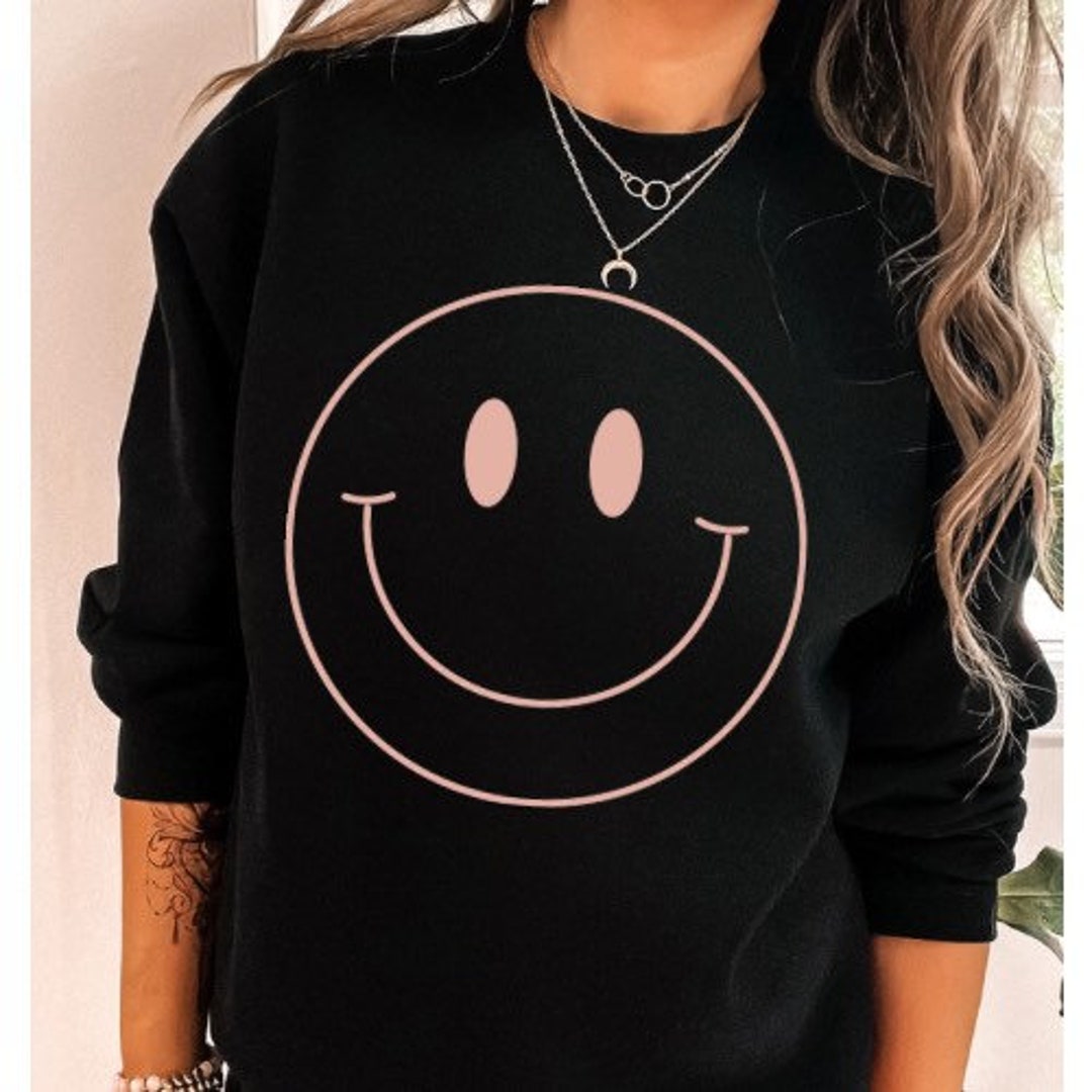 Smiley Face Sweatshirt, Smiley Shirt, Smiley Face, Groovy Sweatshirt ...