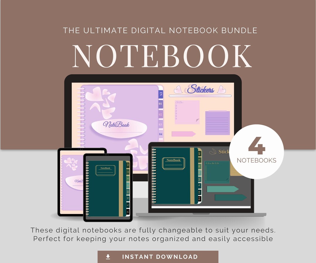 Ultimate Digital Planner Bundle, Pink or Green Digital Journal ...
