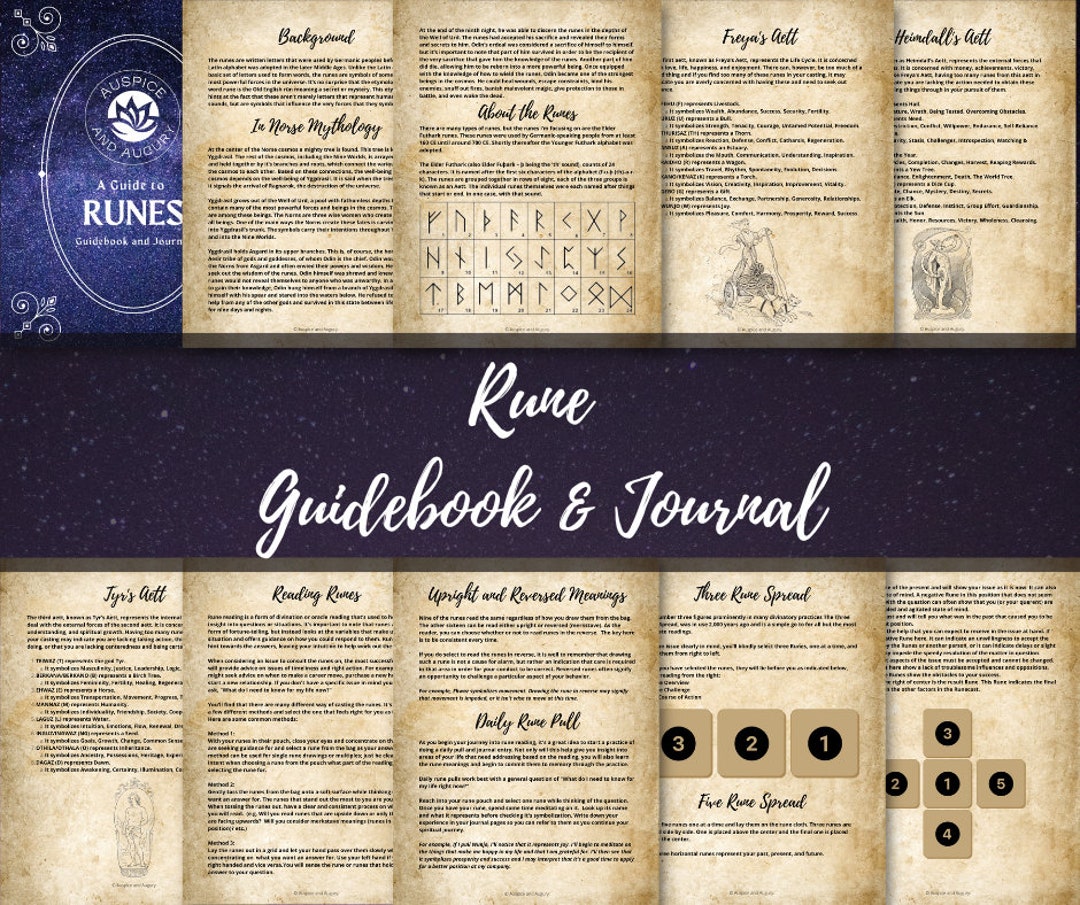 Guide to Rune Reading Bundle | Guidebook and Journal | Printable Pages ...