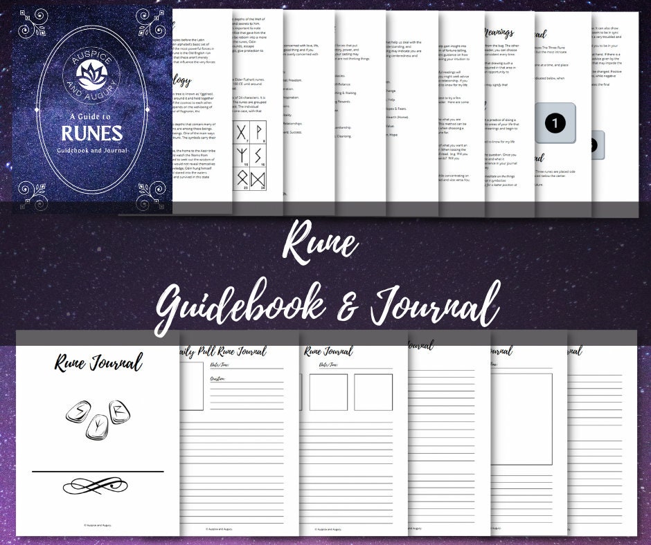 Guide to Rune Reading Bundle | Guidebook and Journal | Printable Pages ...