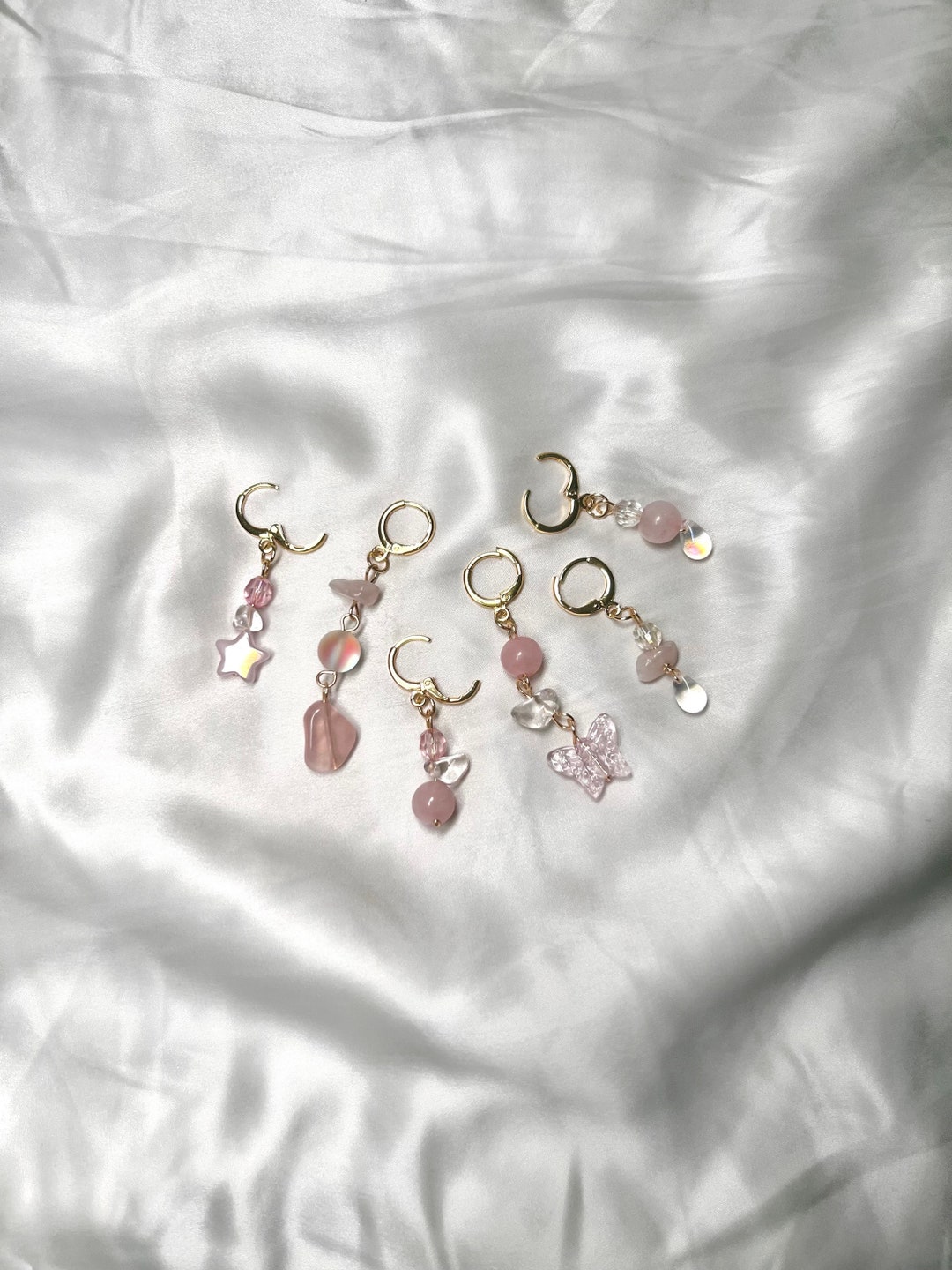 Pink Themed Hair Charms/earring Hot Pink Hair Jewelry - Etsy