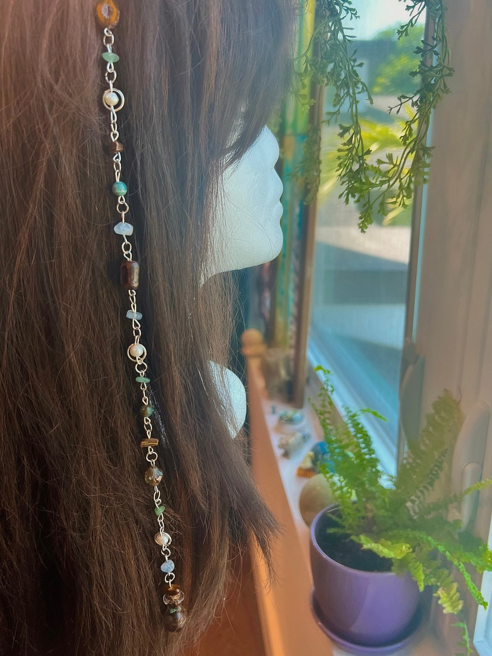 Crystal Potion Bottle Hair Bead: Sterling Silver Hippie Hair Charm - Etsy