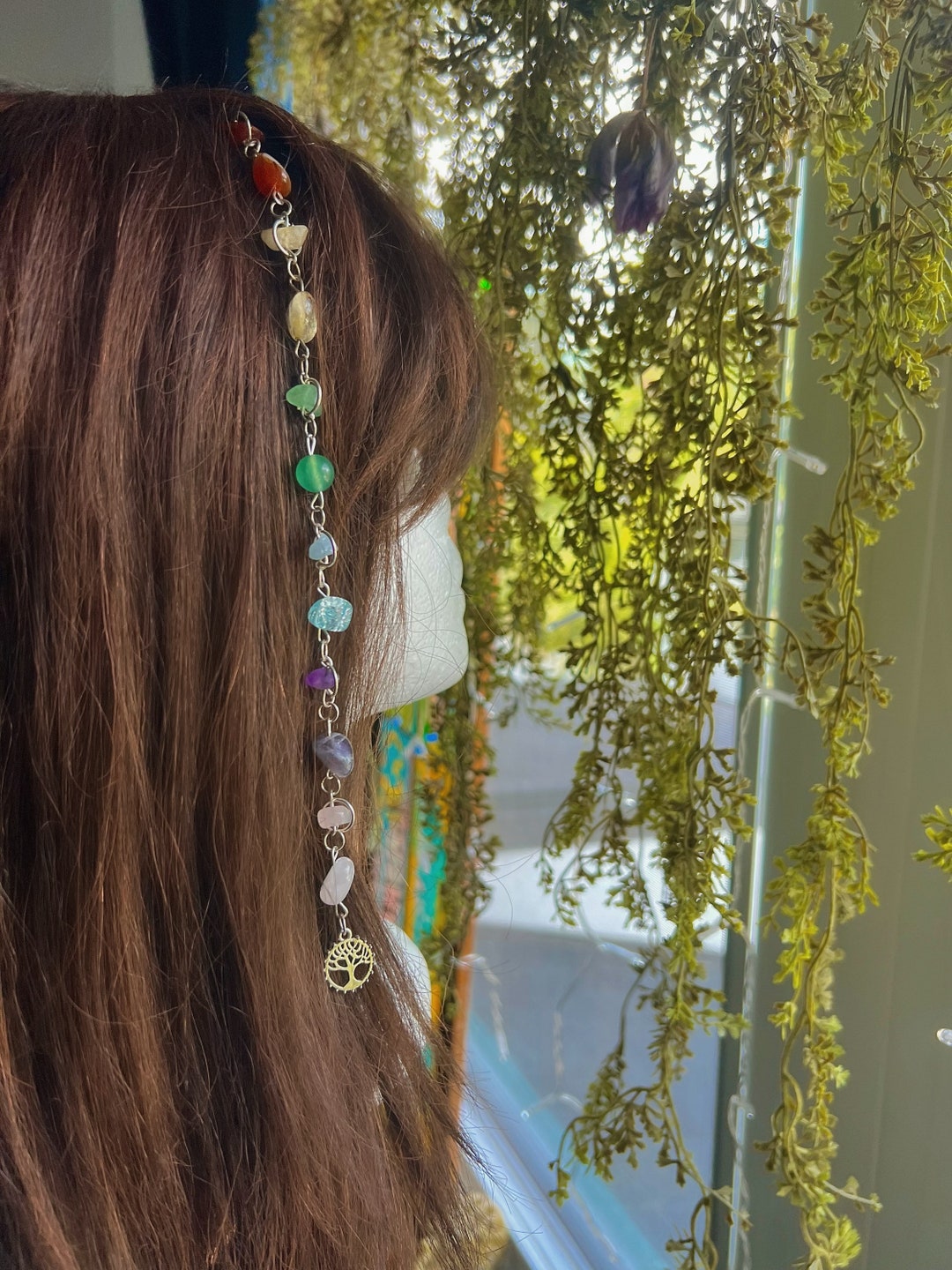 Tree of Life Chakra Crystal Hair Bead: Hippie Hair Jewelry - Etsy