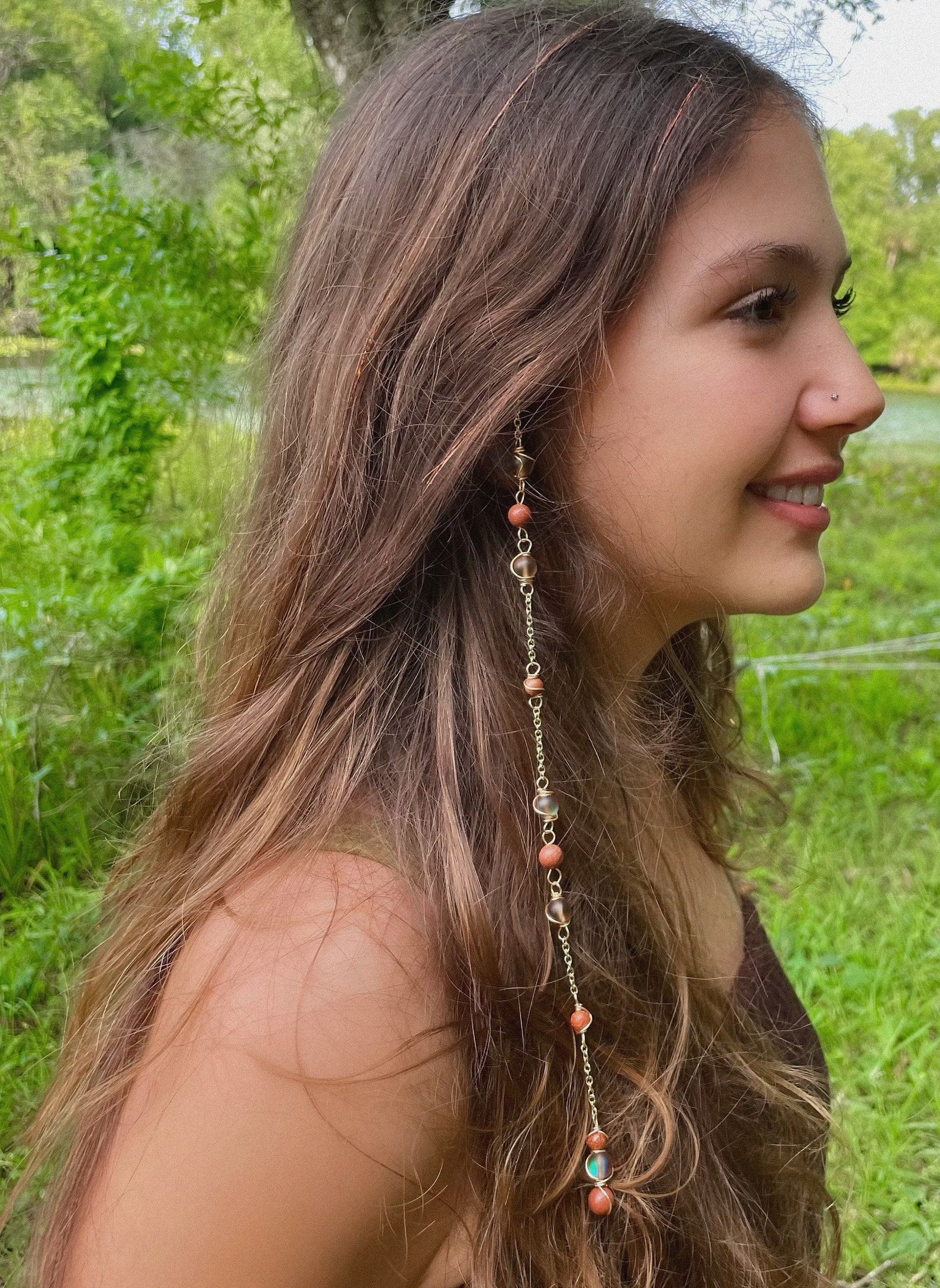 Mars Goddess Hippie Hair Bead | Dangling Hair Accessory | Renaissance ...