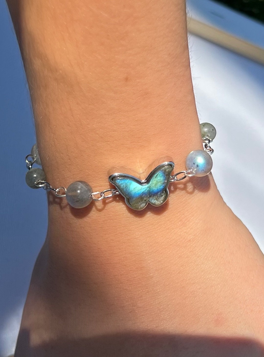 Handmade Crystal Butterfly Bracelet | Ethically Sourced Beads - Etsy
