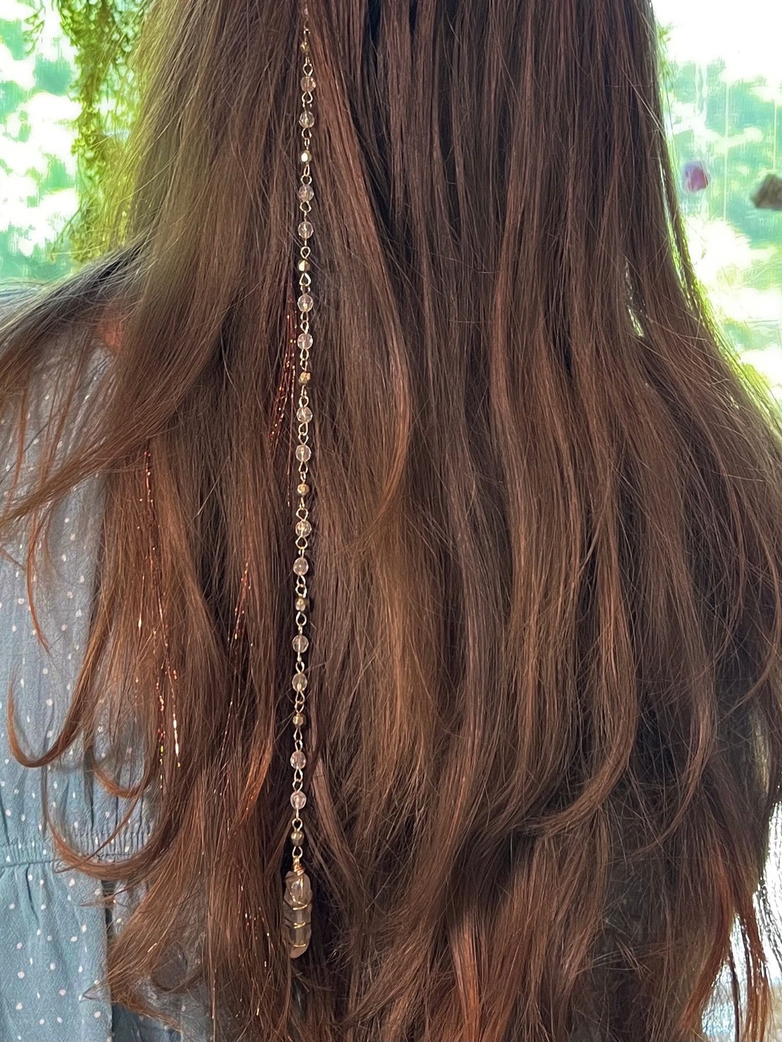 Quartz Crystal Hair Bead, Gold Plated, Angel Hippie Hair Jewelry - Etsy