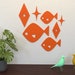 Mid Century Modern Atomic Fish Diamond Starburst Vintage Style Art Deco ...