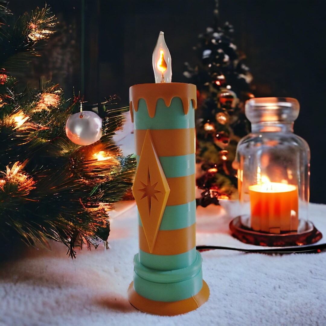 Retro Mid Century Modern Style Candle Light Christmas Vintage Decor ...