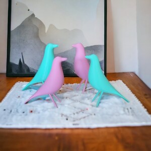 Mid Century Modern Eames Style Bird Decor Family Retro Vintage Figures ...