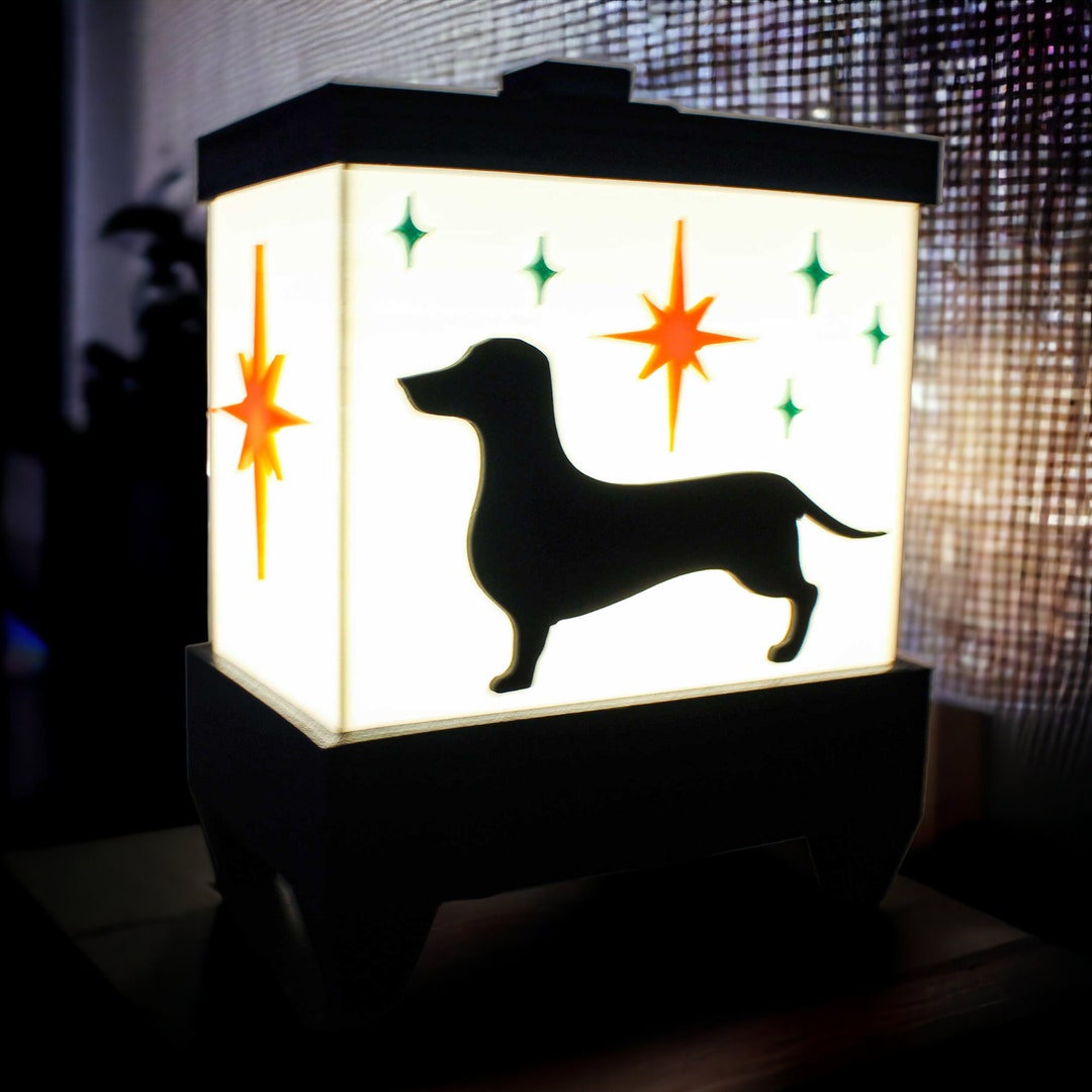 Midcentury Modern Atomic Dachshund Dog Lamp Night Light LED MCM Midmod ...