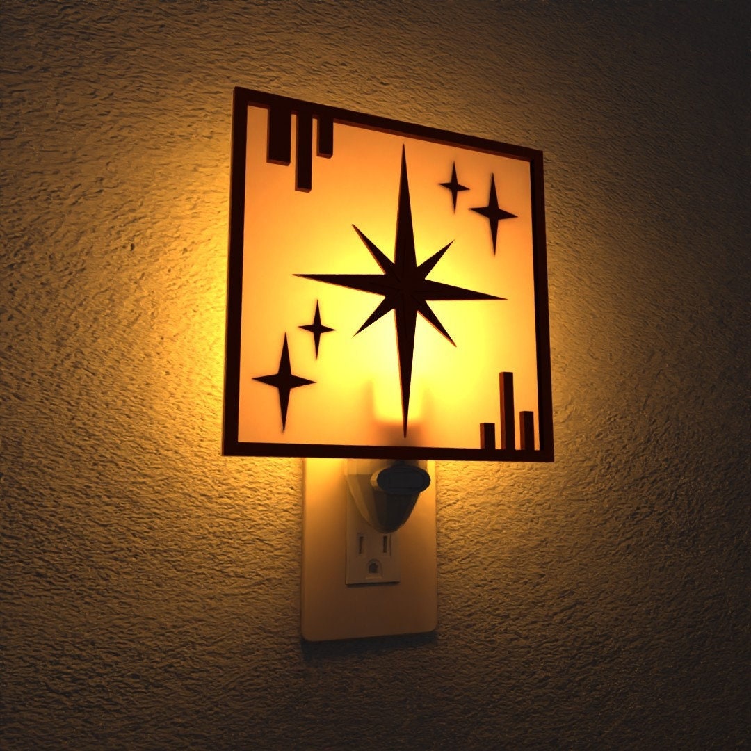 Starburst MCM Mid Century Modern Night Light Retro Home Decor Office ...