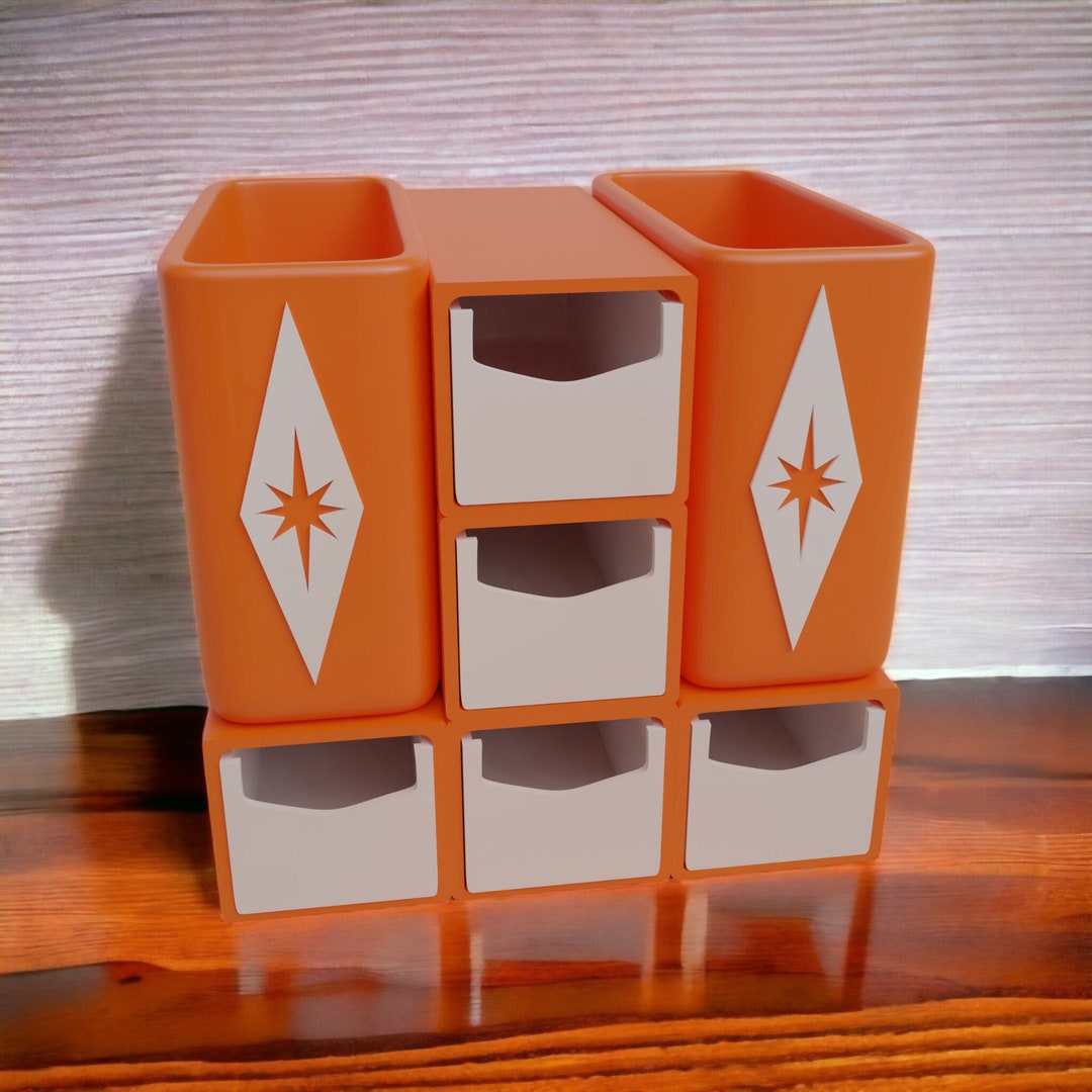 Retro Inspired Mid-century Modern Space Age Desk Caddy Desk Organizer ...