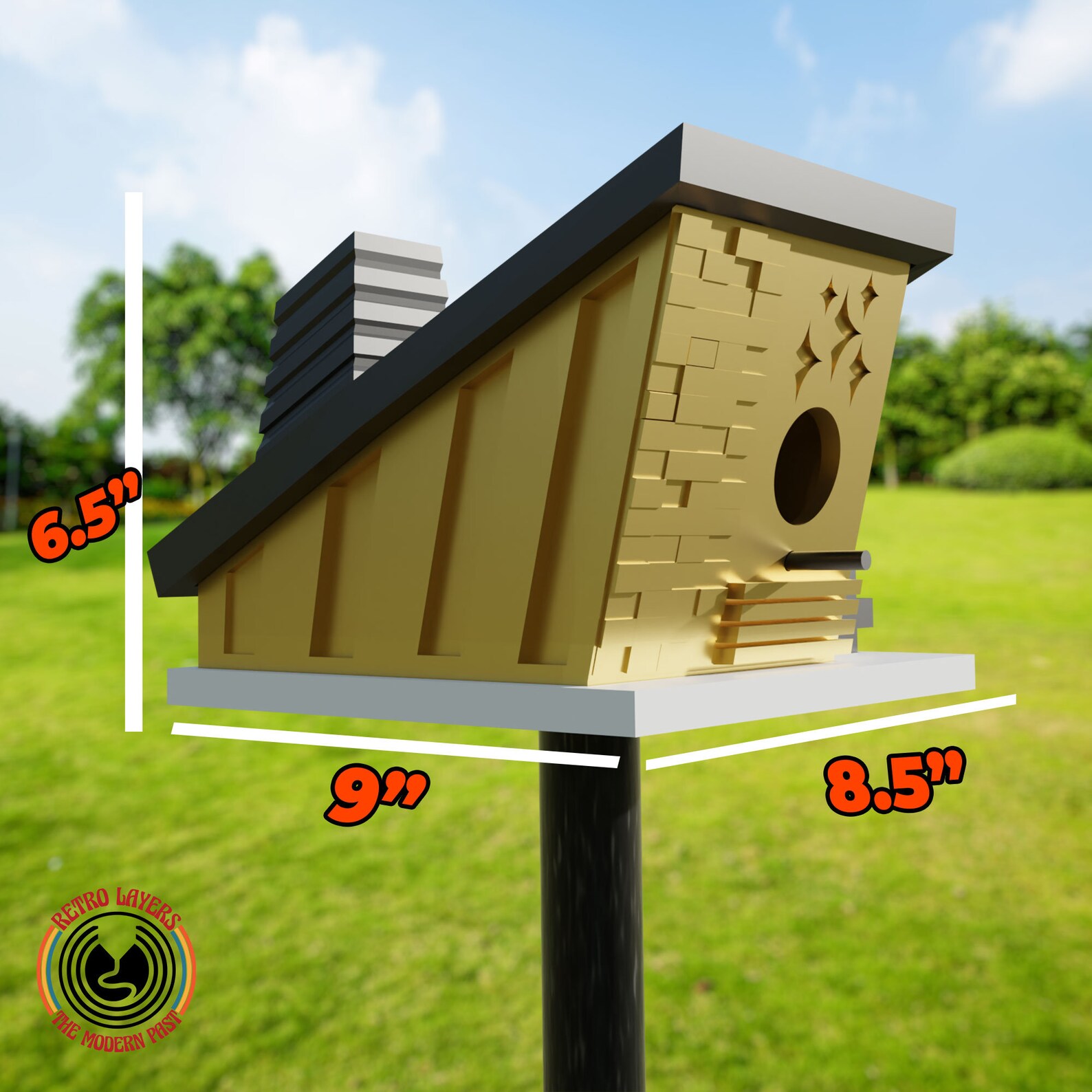 Retro Mid Century Modern Birdhouse Building the Elmhurst | Bird House ...