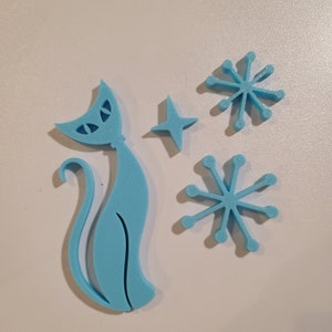 Midcentury Modern Vintage Style Atomic Cat Fridge Magnets Art - Etsy