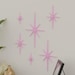 Mini Elongated Mid Century Modern Starbursts Wall Decor Set of 6 Indoor ...