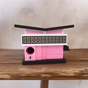 Retro Mid Century Modern Birdhouse Building Park Place | Bird House ...
