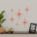 Mini Elongated Mid Century Modern Starbursts Wall Decor Set of 6 Indoor ...