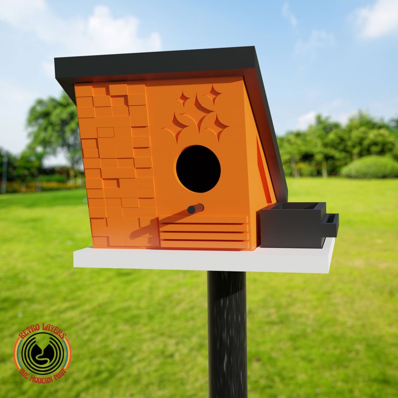 Retro Mid Century Modern Birdhouse Building the Elmhurst | Bird House ...