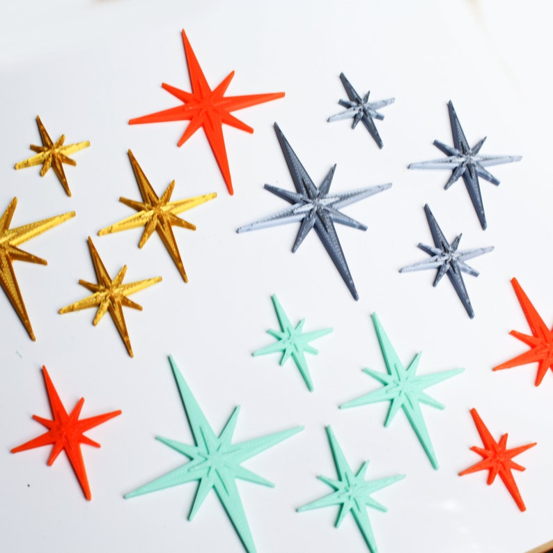 Midcentury Modern Vintage Style Atomic Stars Fridge Magnets - Etsy