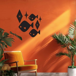 Mid Century Modern Atomic Fish Diamond Starburst Vintage Style Art Deco ...