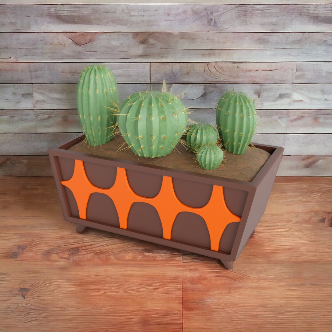 Mid Century Modern Credenza Planter Succulent Cactus Plants MCM Midmod ...