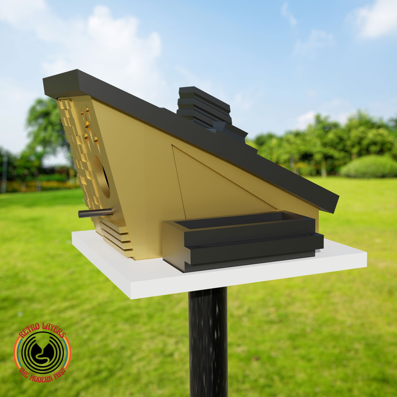 Retro Mid Century Modern Birdhouse Building the Elmhurst - Etsy