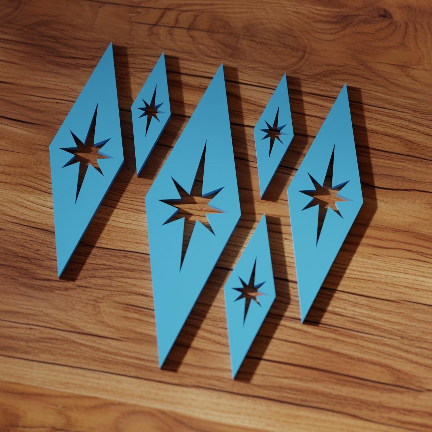 Mini Mid-century Modern Diamond Wall Decor Set of 6 Indoor/outdoor ...