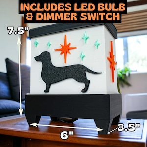 Midcentury Modern Atomic Dachshund Dog Lamp Night Light LED MCM Midmod ...