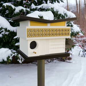 Retro Mid Century Modern Birdhouse Building Park Place | Bird House ...