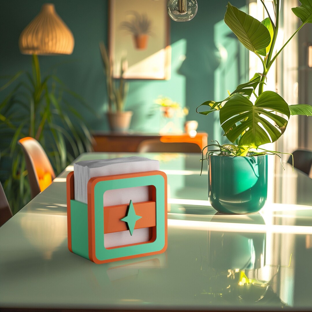 Space Age Squared Orbiter Starburst Napkin Holder Retro Kitchen Decor ...