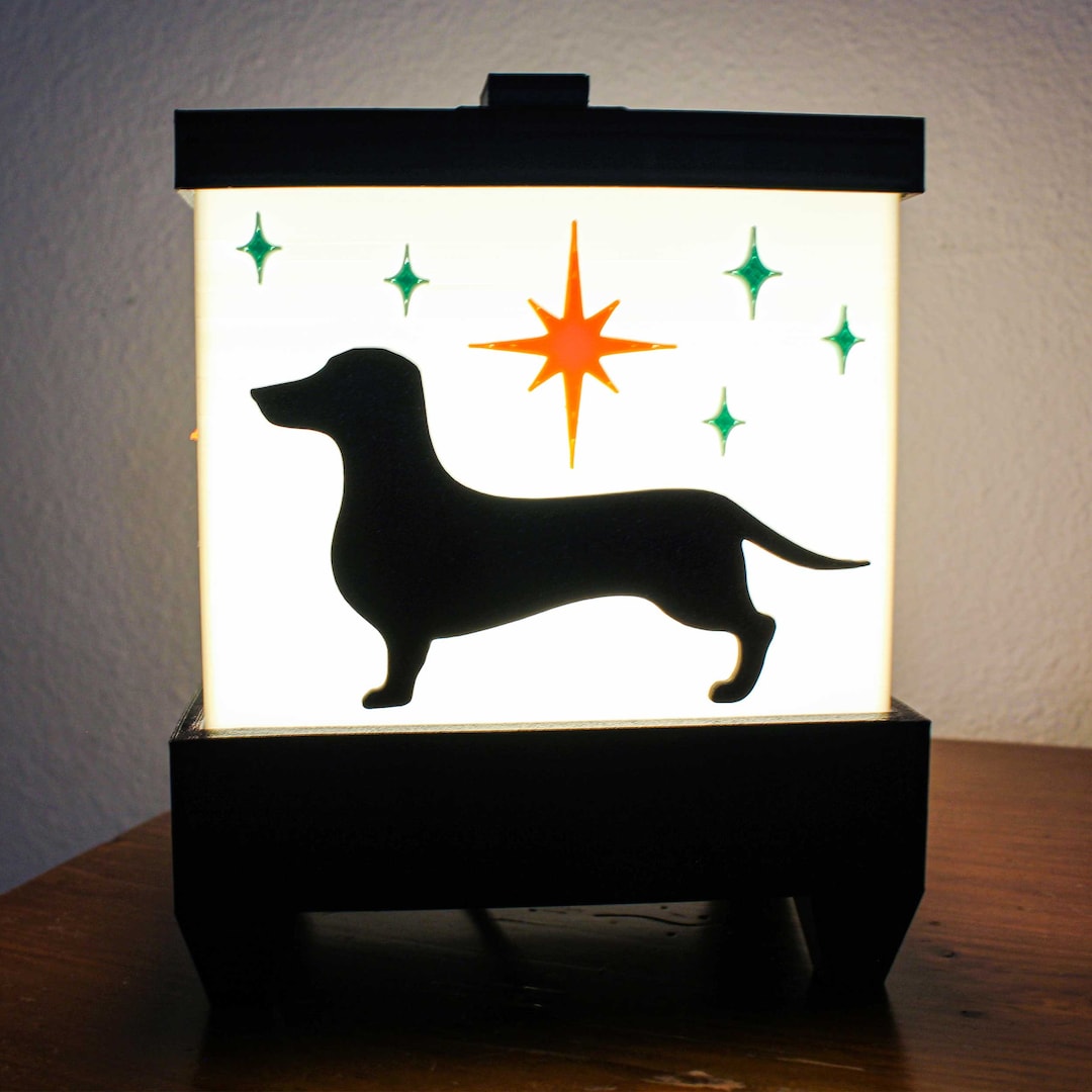 Midcentury Modern Atomic Dachshund Dog Lamp Night Light LED - Etsy