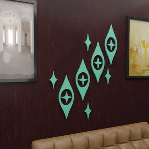 Mid Century Modern Vintage Style Stars & Diamonds Art Deco Outdoor ...
