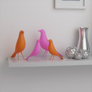 Mid Century Modern Eames Style Bird Decor Family Retro Vintage Figures ...
