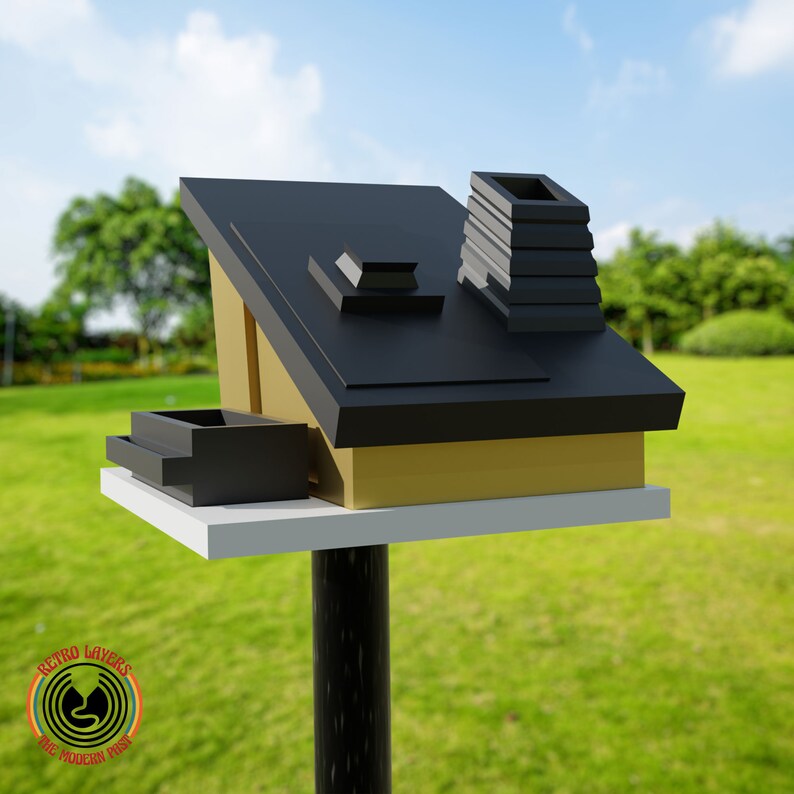 Retro Mid Century Modern Birdhouse Building the Elmhurst | Bird House ...