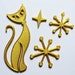 Midcentury Modern Vintage Style Atomic Cat Fridge Magnets Art ...