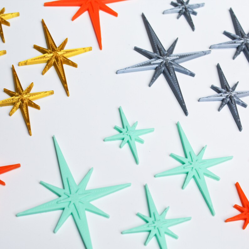 Midcentury Modern Vintage Style Atomic Stars Fridge Magnets - Etsy