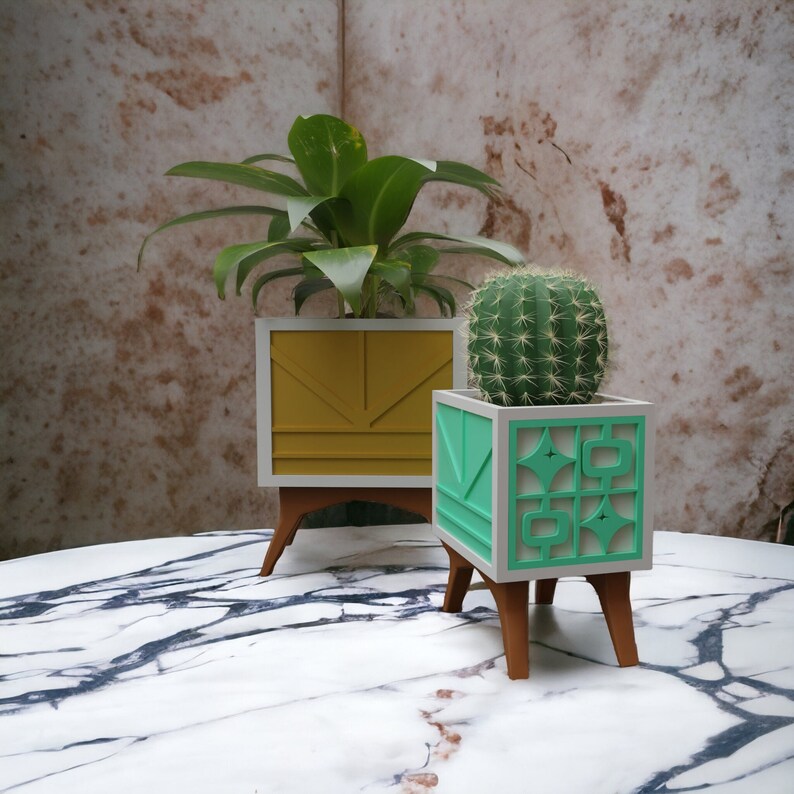 Console MCM Planter Cactus Succulent Mid Century Modern Décor - Etsy