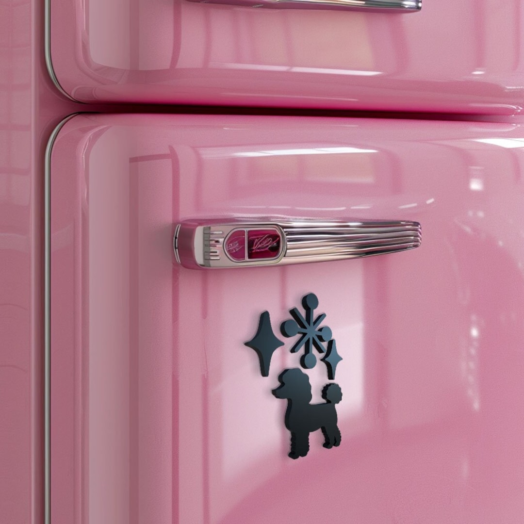 Midcentury Modern Atomic Poodle Dog Star Diamond Fridge Magnets Art ...