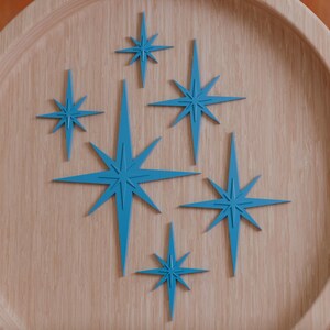 Mini Mid Century Modern Starbursts Set of 6 Retro Wall Decor MCM Midmod ...