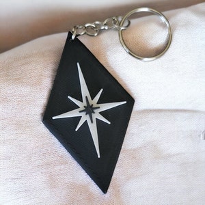 Retro Mid Century Modern Diamond Starburst Keychain Nostalgic Keyring ...