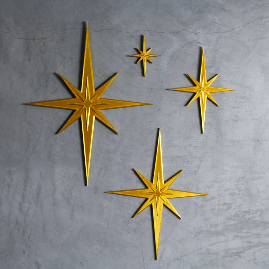 Mid Century Modern Vintage Style Starbursts 3D Printed - Etsy