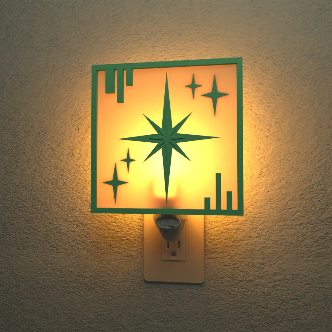 Starburst MCM Mid Century Modern Night Light Retro Home Decor Office ...