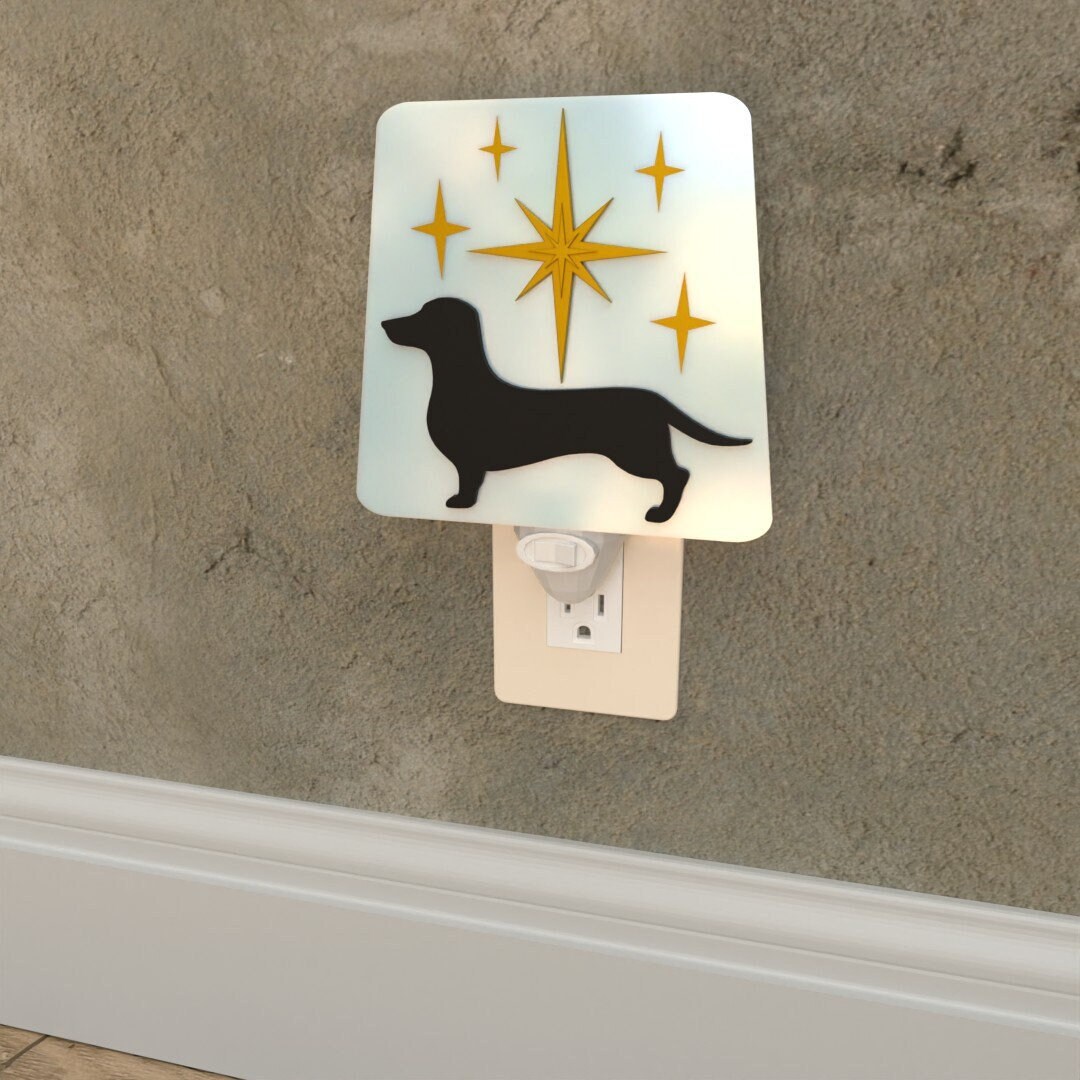 Atomic Dachshund Mid Century Modern Night Light Retro Home Decor Office ...