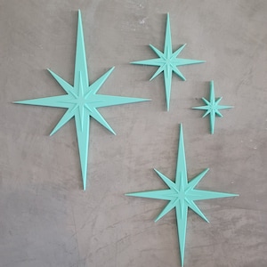 Mid Century Modern Vintage Style Starbursts 4 Piece Set Outdoor ...