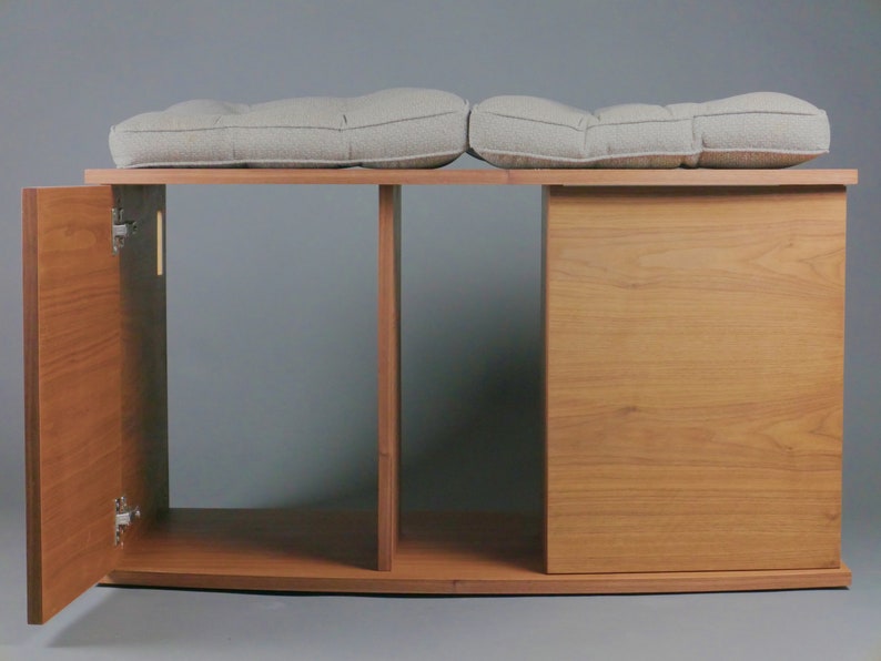 Curved Litter Box Furniture Bench With Double Cubbies - Etsy