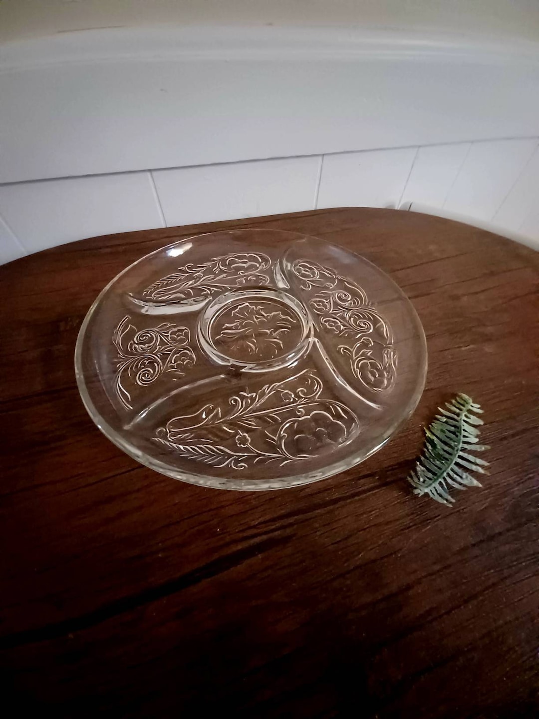 Vintage 1970s Mckee Glass Company Round Glass 5 Part Relish Serving ...