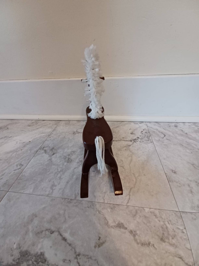 Vintage 1970s Wooden Rocking Horse Hand Stained Plastic Eyes - Etsy