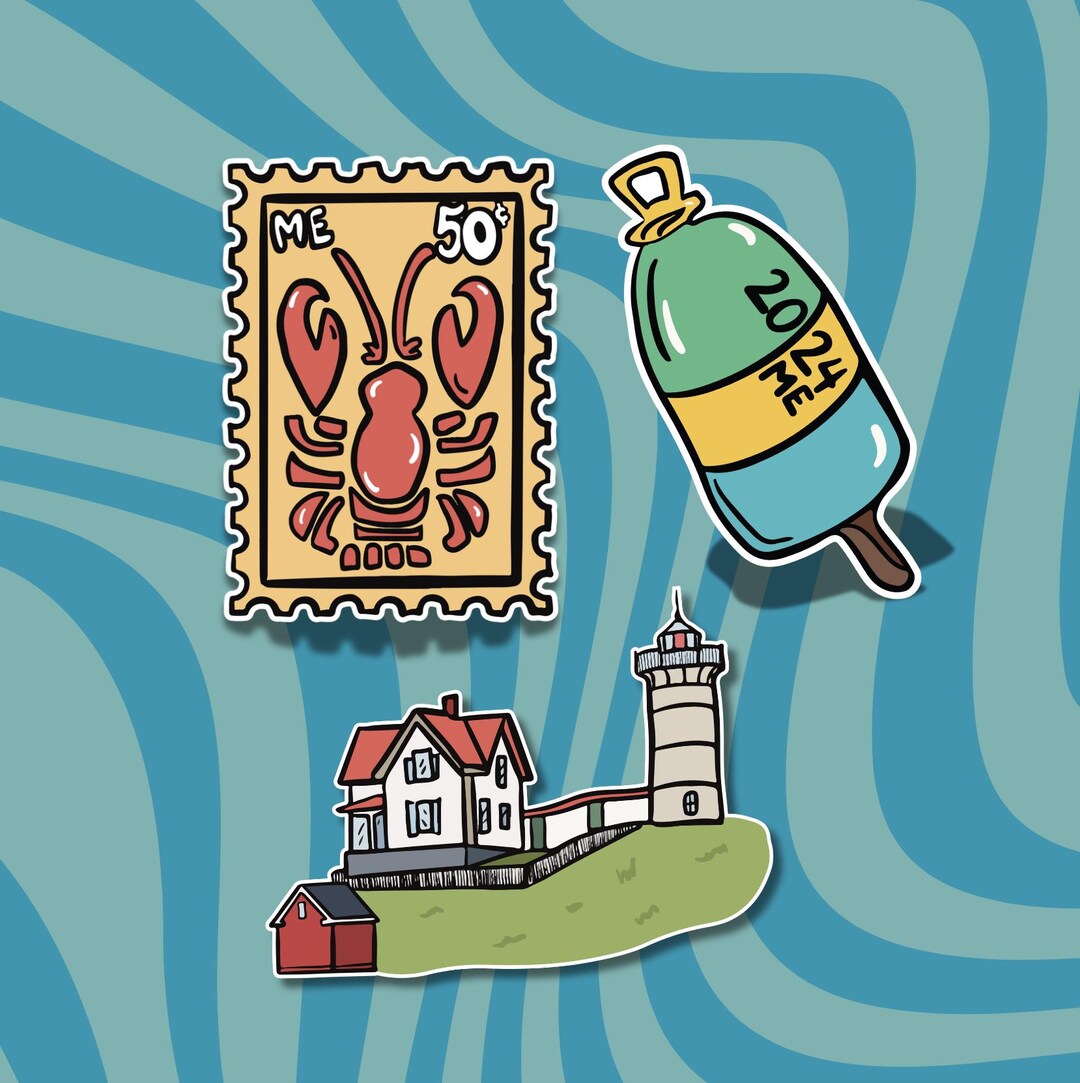 New England Maine Sticker Bundle - Etsy